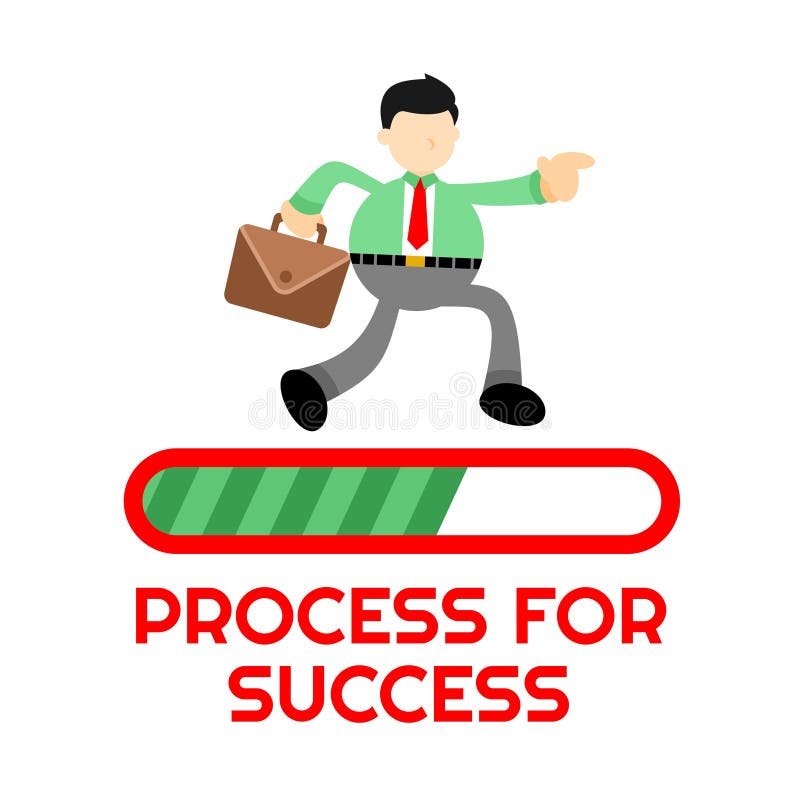 Process for Success Loading Businessman Worker Cartoon Doodle Flat ...