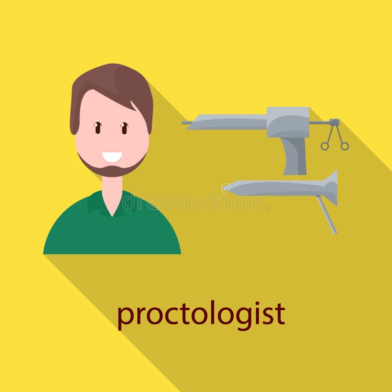 Vector Design of Proctologist and Diagnosis Sign. Set of Proctologist ...