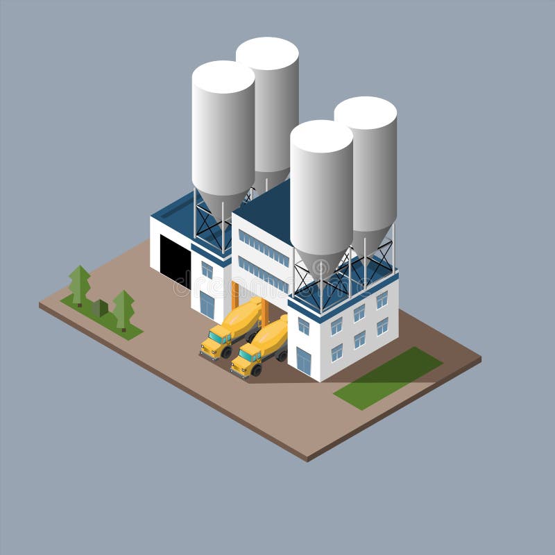 Vector Illustration of the Production of Concrete Loading Concrete ...