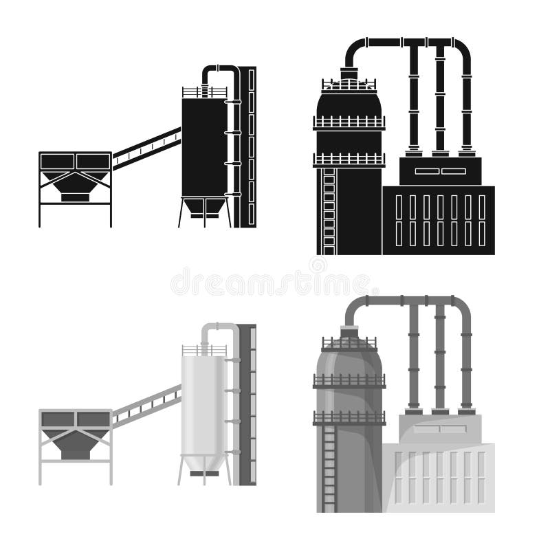 Vector Design of Production and Structure Logo. Set of Production and ...