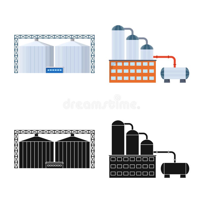Vector Illustration of Production and Structure Symbol. Collection of ...