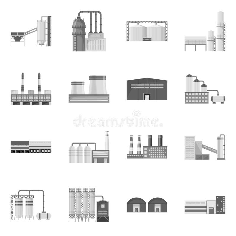 Vector Illustration of Production and Structure Symbol. Collection of ...