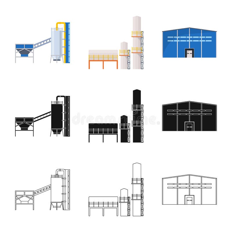 Vector Design of Production and Structure Icon. Set of Production and ...
