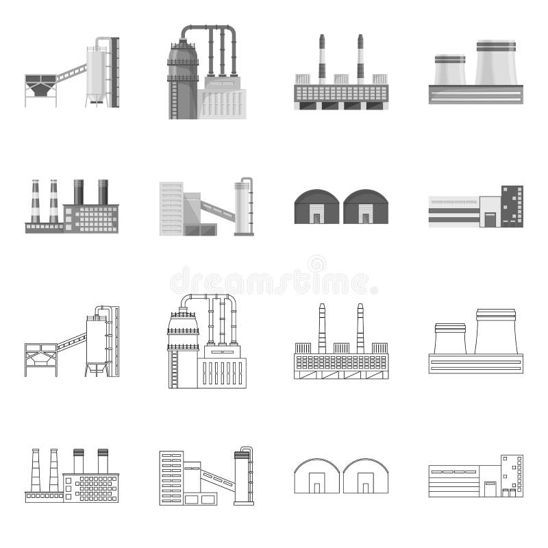 Vector Illustration of Production and Structure Symbol. Set of ...