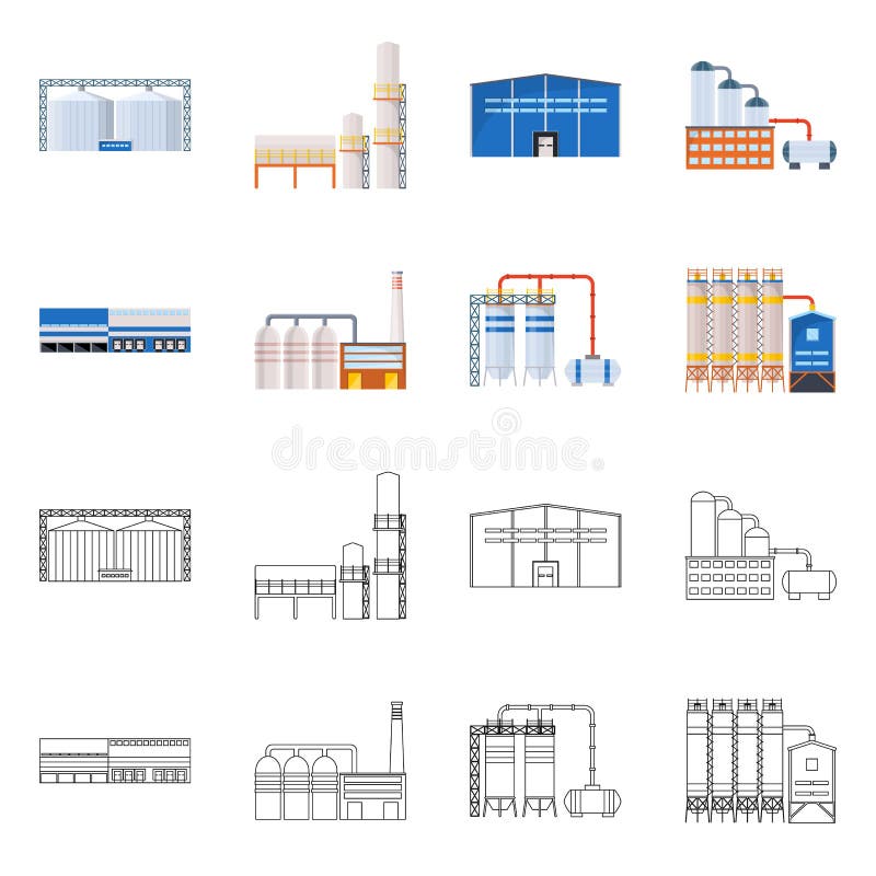 Vector Design of Production and Structure Icon. Collection of ...
