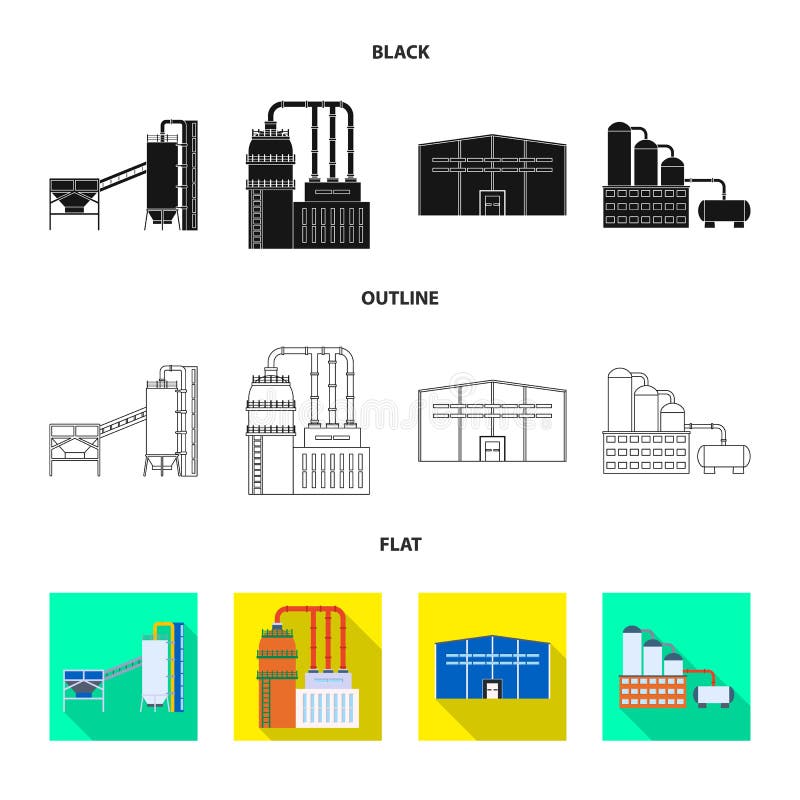 Vector Design of Production and Structure Icon. Collection of ...