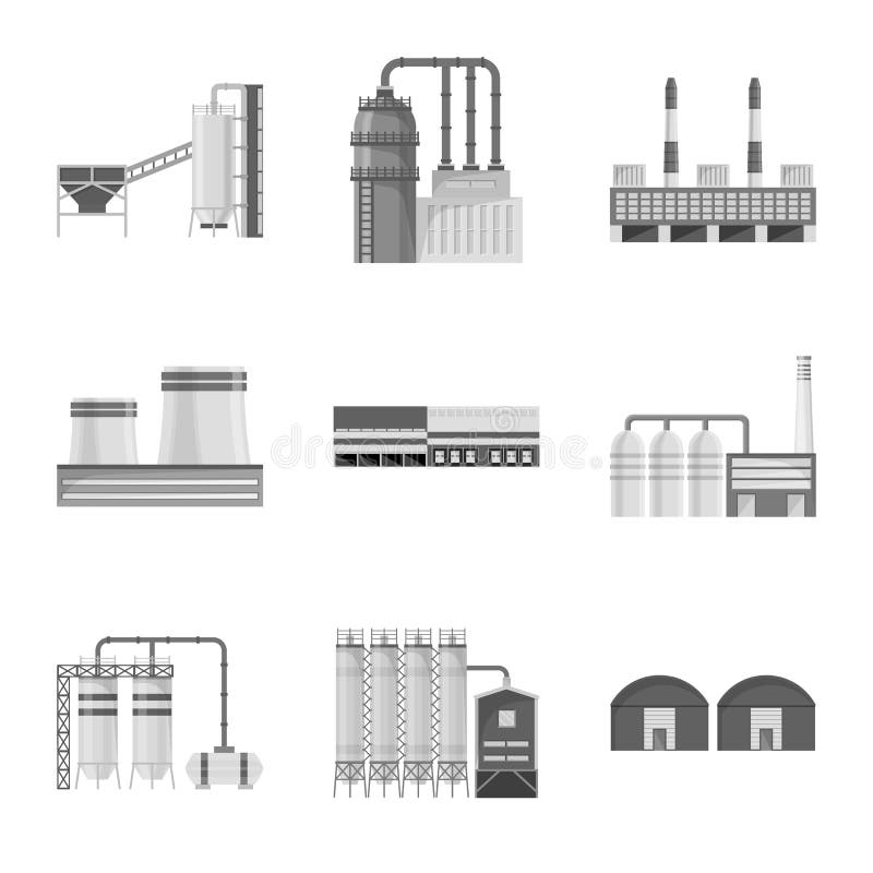 Vector Design of Production and Structure Icon. Collection of ...