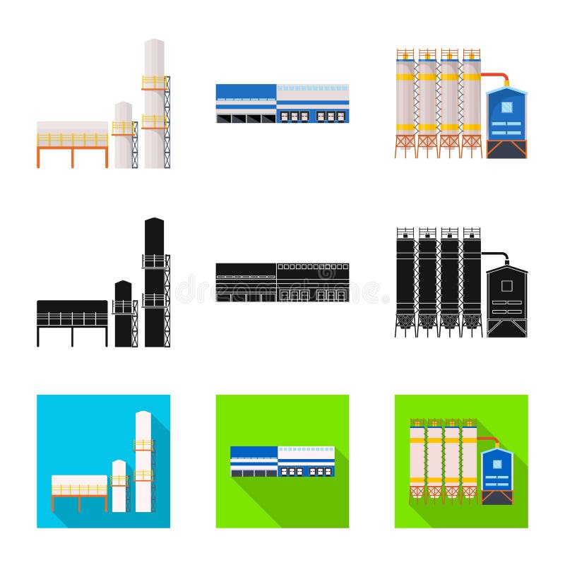 Vector Design of Production and Structure Icon. Collection of ...