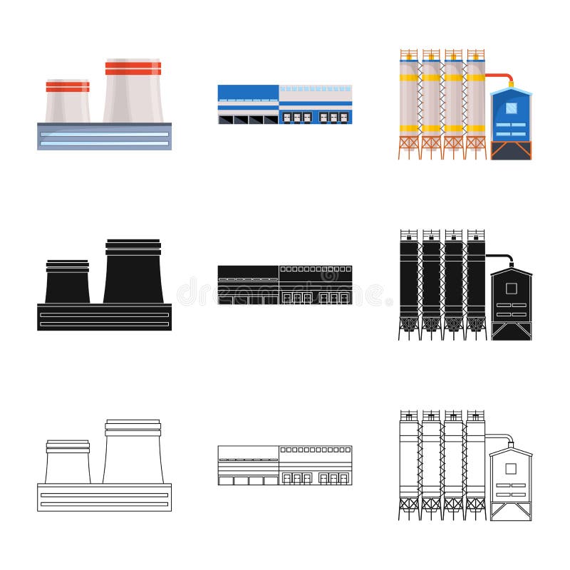 Vector Design of Production and Structure Icon. Collection of ...