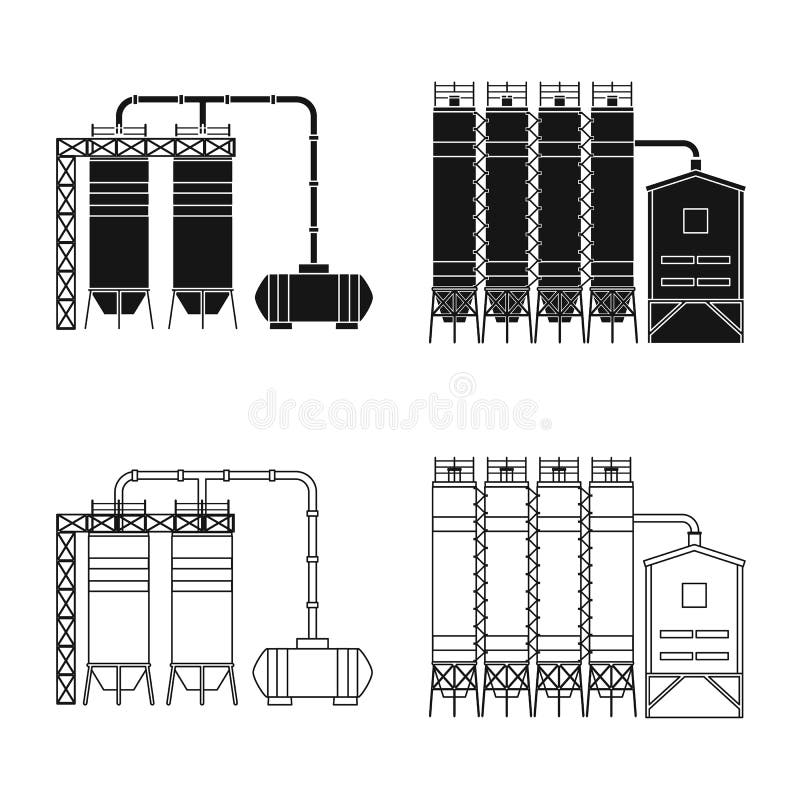 Vector Design of Production and Structure Icon. Collection of ...