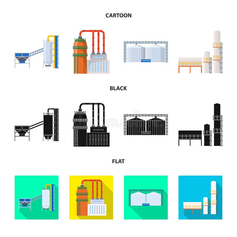 Vector Illustration of Production and Structure Symbol. Set of ...