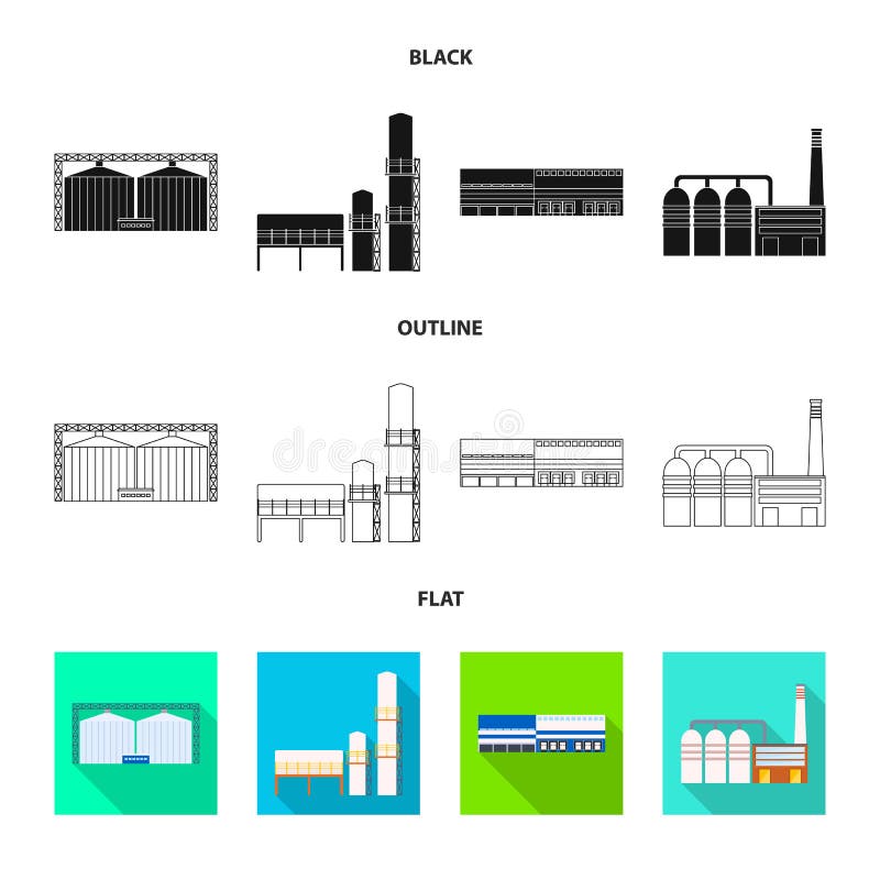 Vector Illustration of Production and Structure Symbol. Set of ...