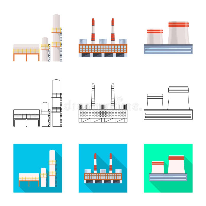Vector Illustration of Production and Structure Symbol. Set of ...