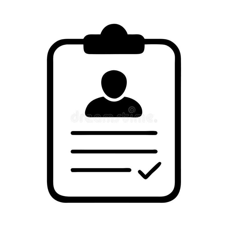 Vector Illustration of Profile Document for ID Verification and Resume ...