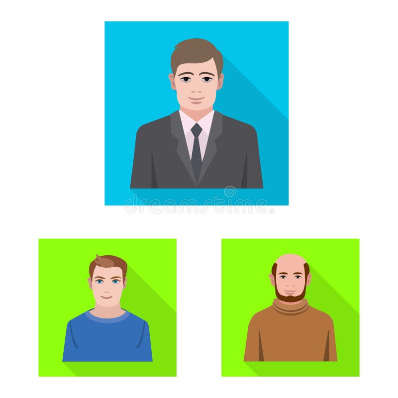 Vector Illustration of Profile and Portrait Symbol. Collection of ...