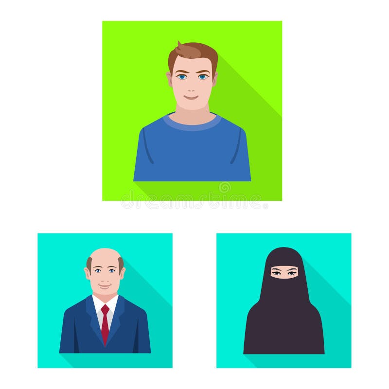 Vector Illustration of Profile and Portrait Symbol. Collection of ...