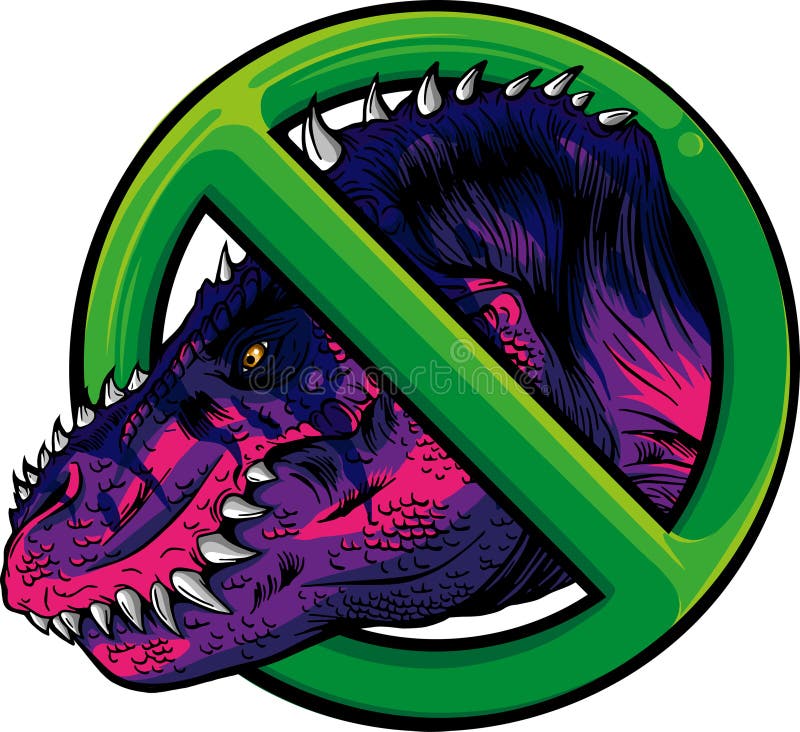 Vector Illustration of Symbol Prohibited Tyrannosaurus Rex. Stock ...