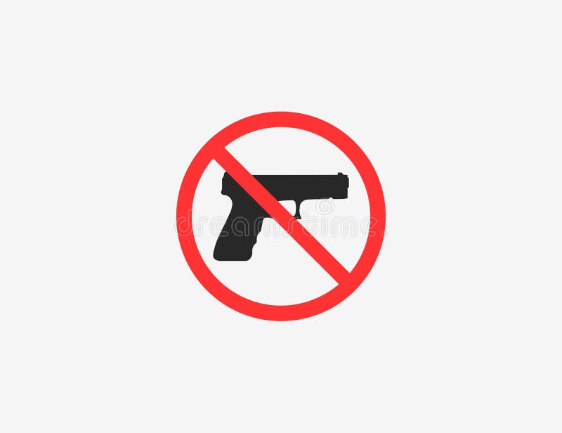 Prohibiting Sign for Gun. Vector Illustration. Stock Vector ...