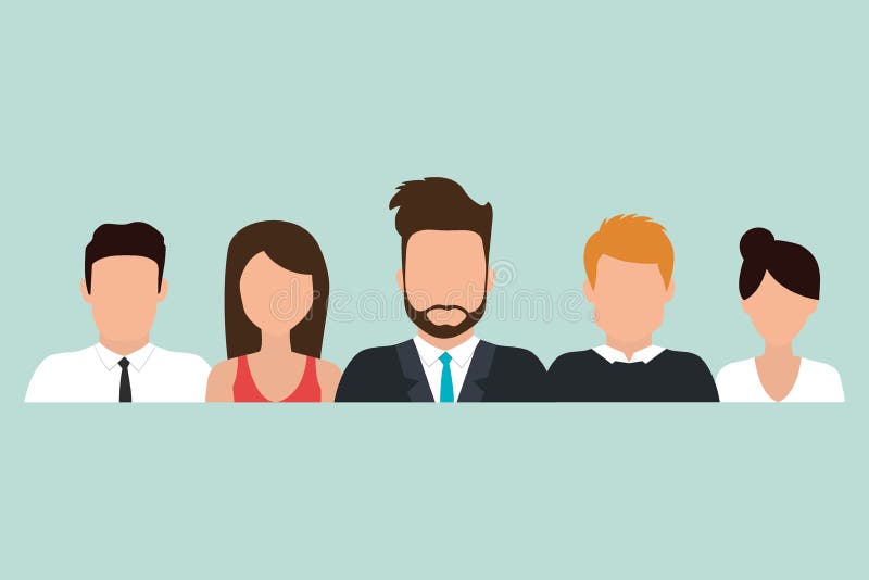 Vector Illustration of Project Team. Flat Employee Avatars of the ...