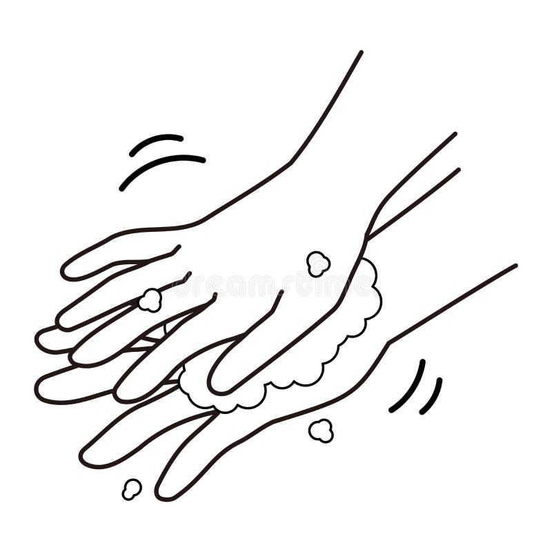 Vector Illustration Of Proper Hand Washing Procedure, 3, Rub The Back ...