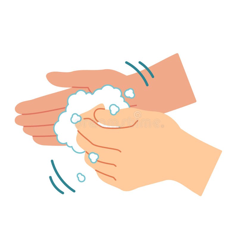 A Vector Illustration of Proper Hand Washing Procedures, Step 4, Scrub ...