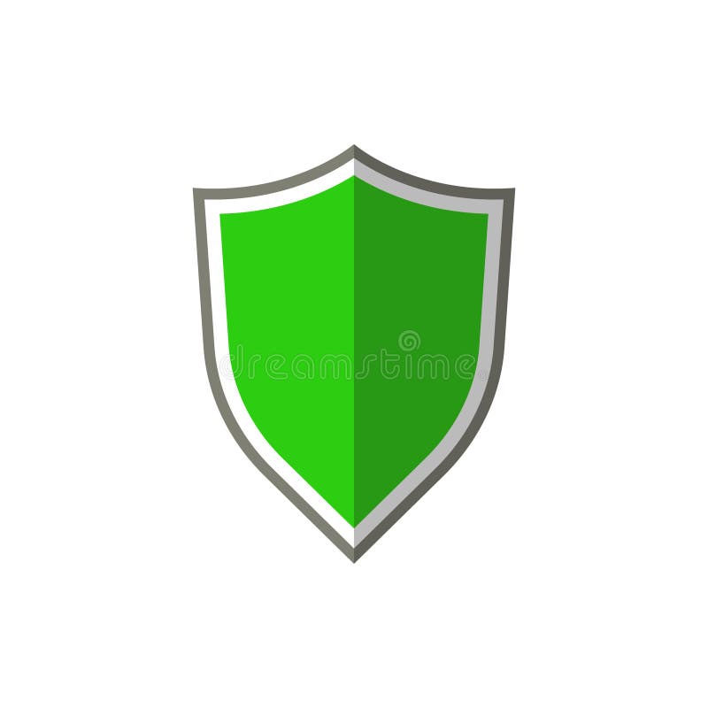 Vector Illustration of Protection Green Shield Icon. Flat Design. Stock ...