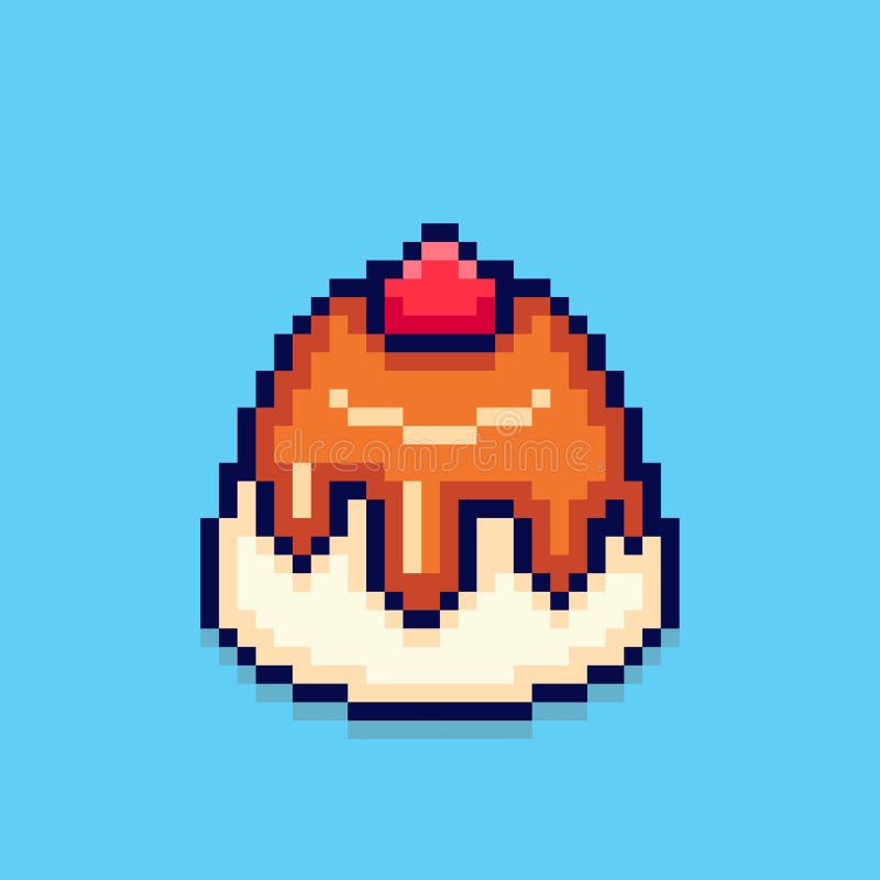 Pixel Art Pudding Game Asset Design Stock Vector - Illustration of ...