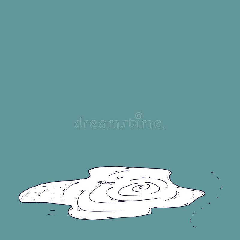 Vector Illustration of Puddle Water Autumn Spring Summer Fun Doodle ...