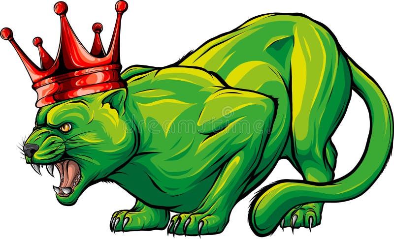 Vector Illustration of Puma with Crown on White Background Stock Vector ...