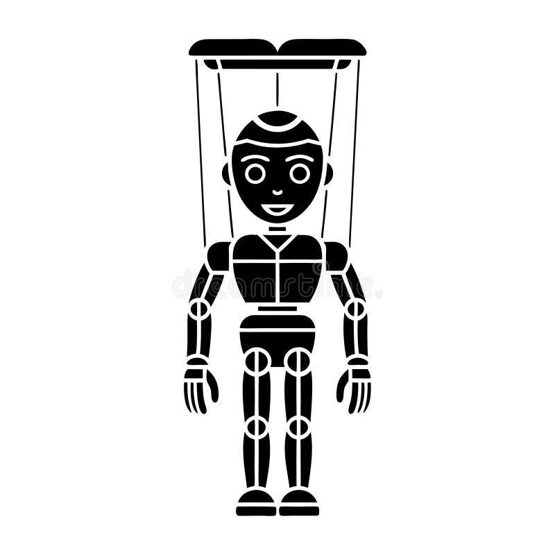 Vector Illustration Puppet Concept Control Manipulation Art Silhouette ...