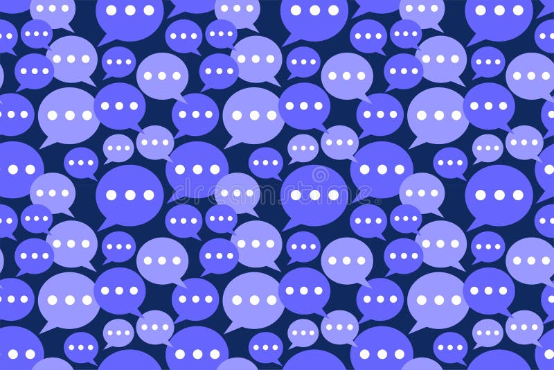 Purple Bubble Chat Communication Repeat Seamless Pattern Doodle Cartoon ...