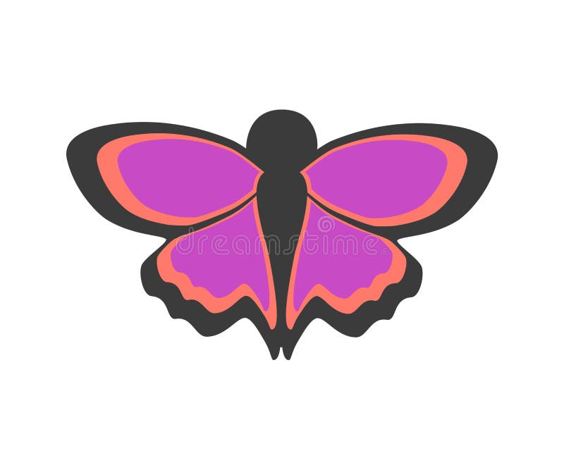 Vector Illustration of Purple Butterfly. Isolated Stock Vector ...