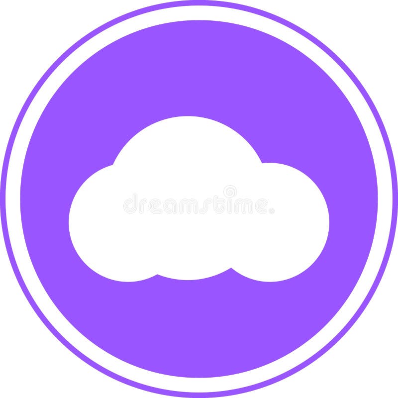 Cloud Icon, Server Icon, Cloud Button with Outlines Stock Vector ...