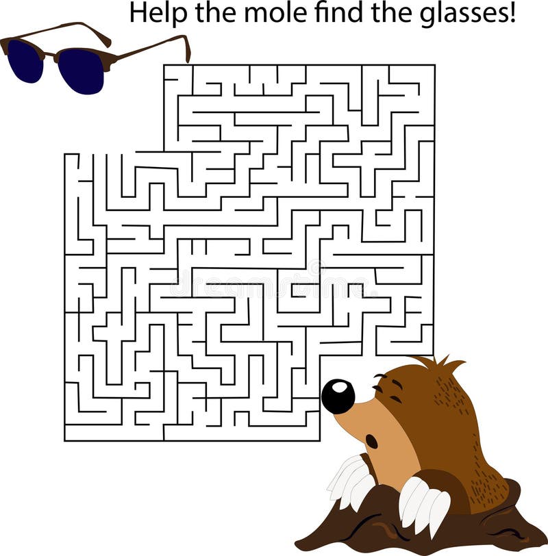 In the Vector Illustration Puzzle Maze,Help Me Find the Glasses Stock ...