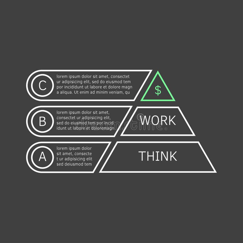Vector Illustration of Pyramid Infographic, Showing Growth and S Stock ...