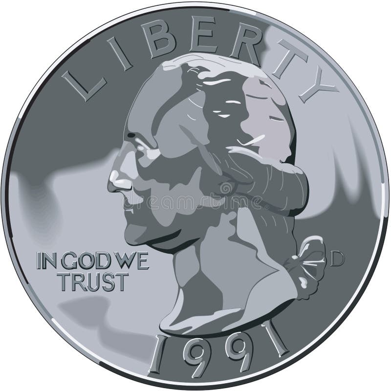 Quarter Vector Illustration Stock Vector - Illustration of twenty, coin ...