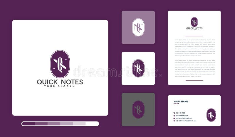 Vector Illustration Quick Notes Logo Design Stock Vector - Illustration ...
