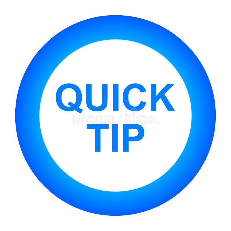 Quick Tip Blue Round Button Help and Suggestion Concept Stock Vector ...