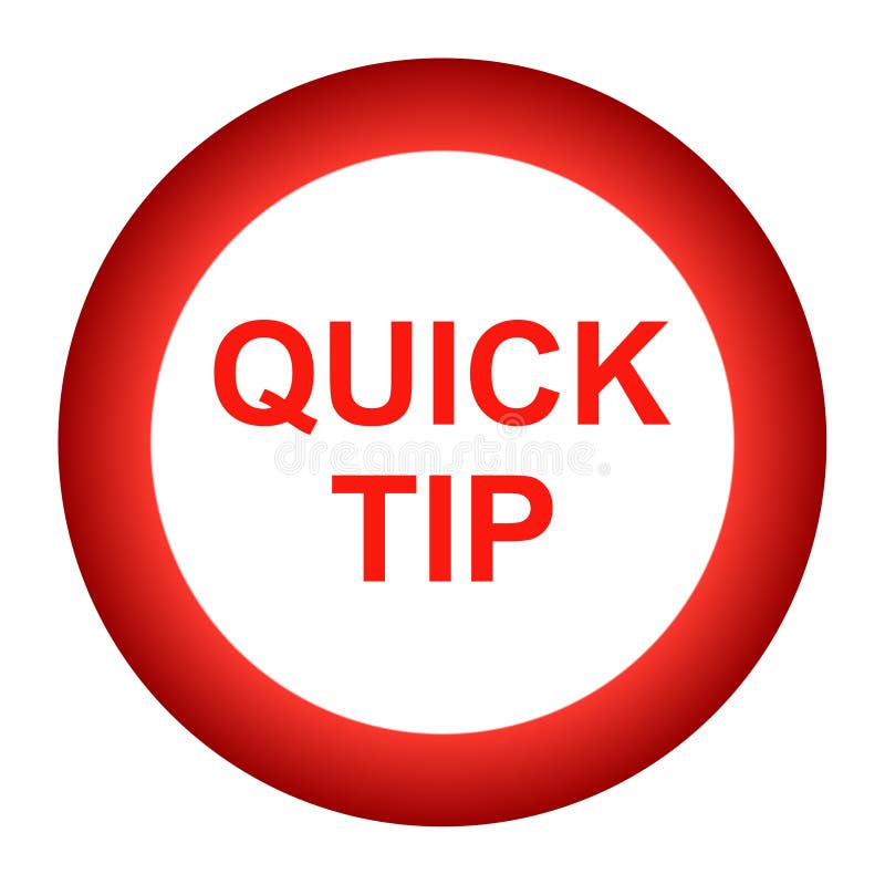 Quick Tip Red Round Button Help and Suggestion Concept Stock Vector ...