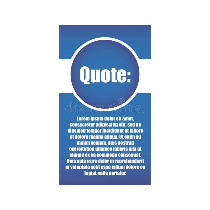 Vector Illustration of Quote in Blue Frame with Quotation Marks and ...