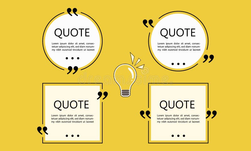 Vector Illustration of Quotes Design. Remark Typography Box Poster ...