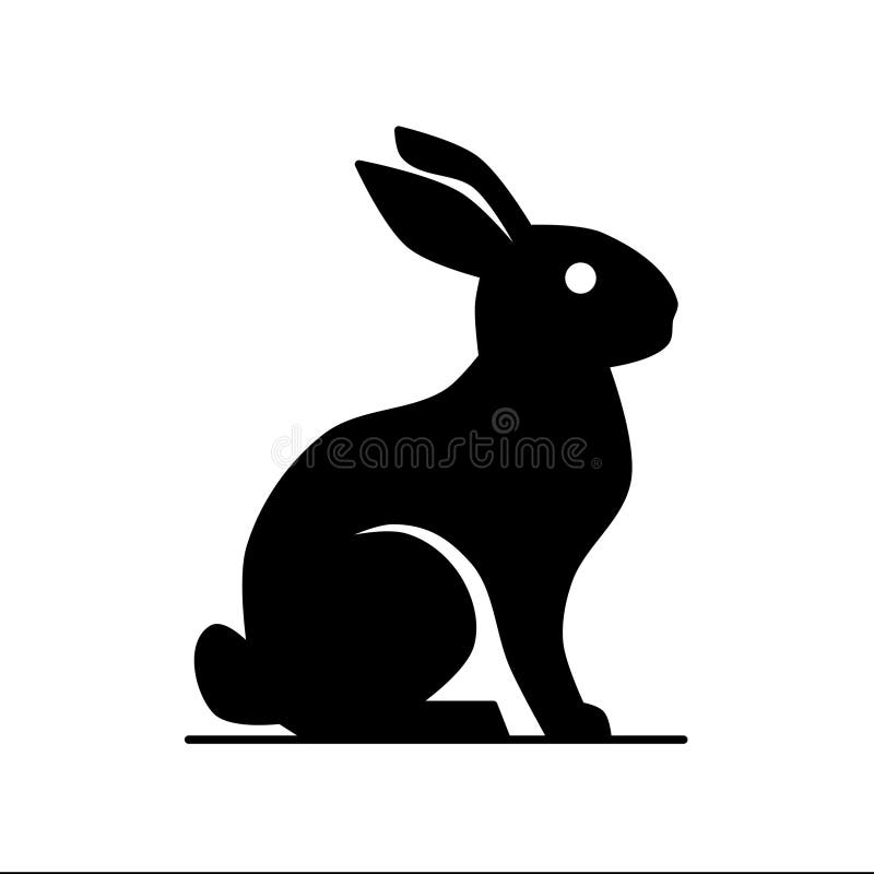 Vector Illustration of a Rabbit Silhouette in a Minimalist and Flat ...