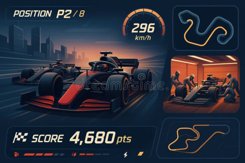 Racing Game Dashboard Stock Illustrations – 98 Racing Game Dashboard ...