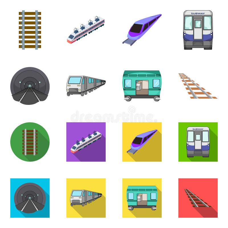 Vector Design of Railroad and Train Symbol. Set of Railroad and Way ...