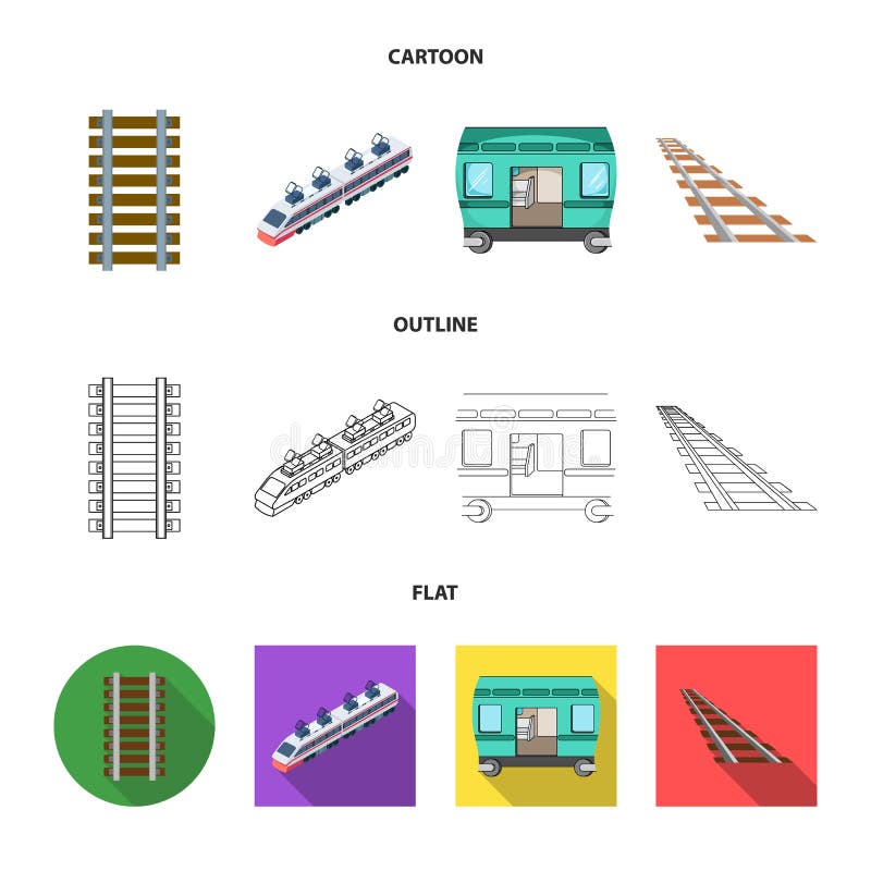 Vector Design of Railroad and Train Icon. Collection of Railroad and ...