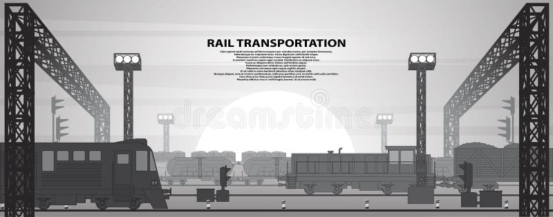 Vector Illustration of a Railway Theme Stock Illustration ...