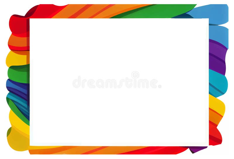 Vector Illustration of Rainbow Border Frame Isolate with Emptyspace ...