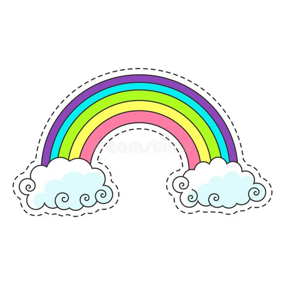 Vector Illustration of a Rainbow Sticker Stock Vector - Illustration of ...