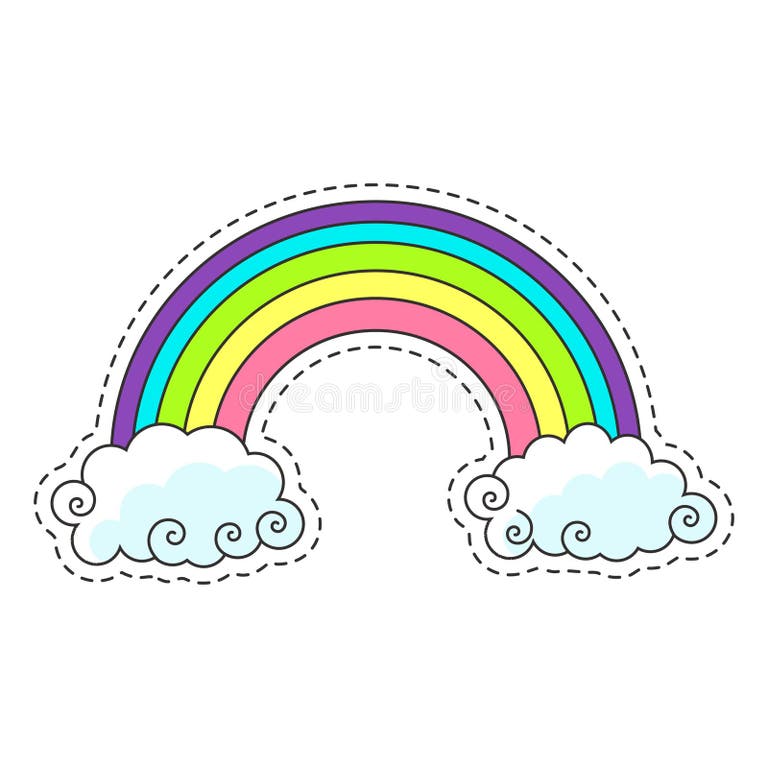 Vector Illustration of a Rainbow Sticker Stock Vector - Illustration of ...