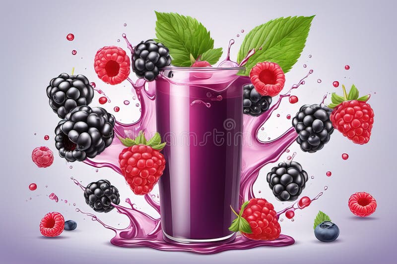 Vector Illustration of Raspberry Juice Stock Illustration ...